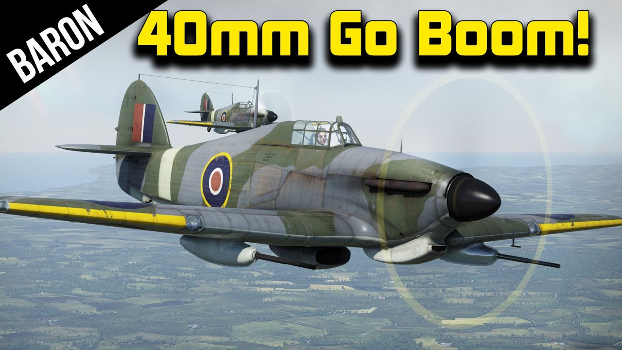 War Thunder Hurricane 40mm Big Derp Gun Destruction! - YouTube