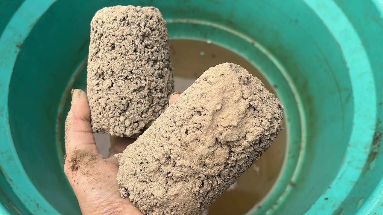 Gritty grey concrete full water 💦 crumbling . Satisfying water sounds ...