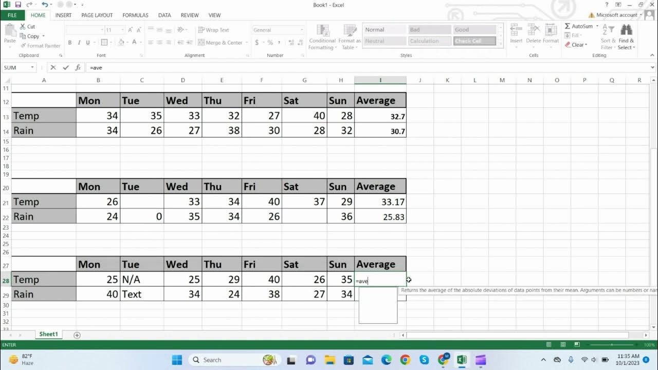 Average Function Excel - Excel AVERAGE Function - #average - Average Function - Calculate ...