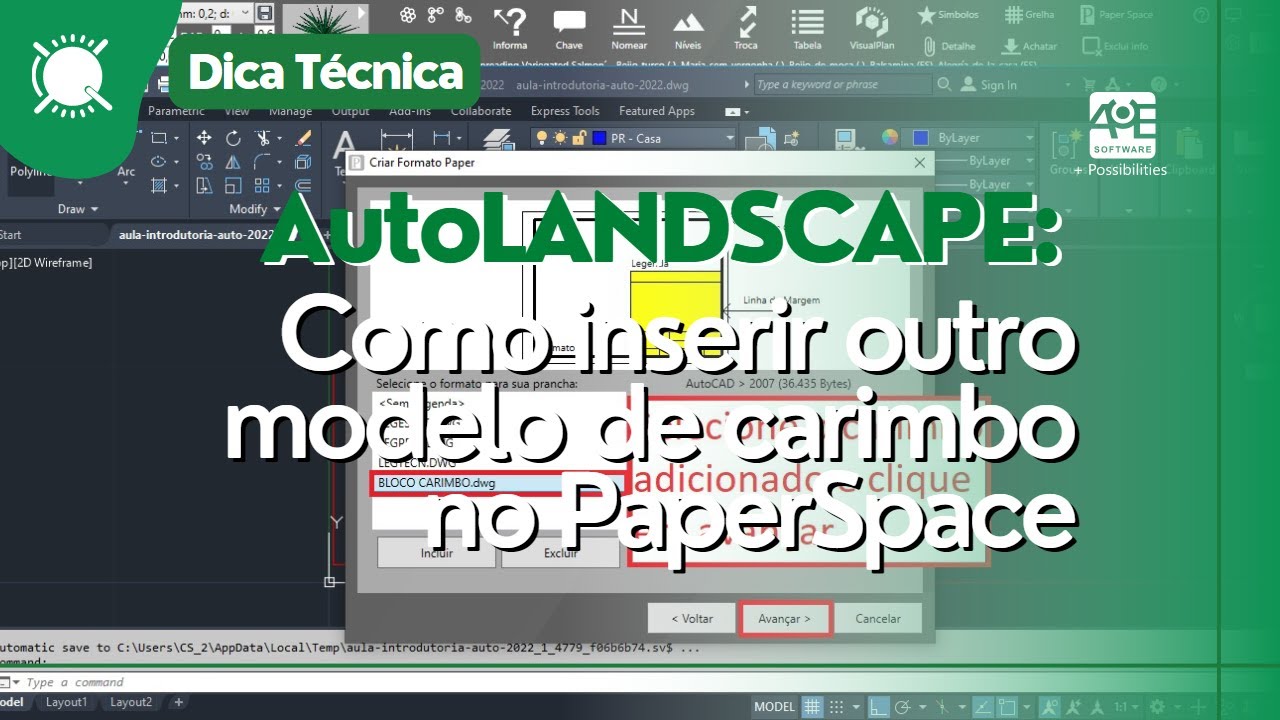 Dica Técnica - AutoLANDSCAPE: Como inserir outro modelo de carimbo no PaperSpace - YouTube