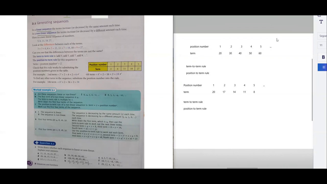 Generating Sequences (Year 9) - YouTube