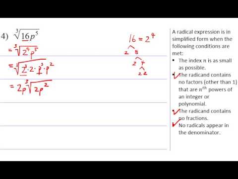 8. Simplifying radicals (example 2) - YouTube