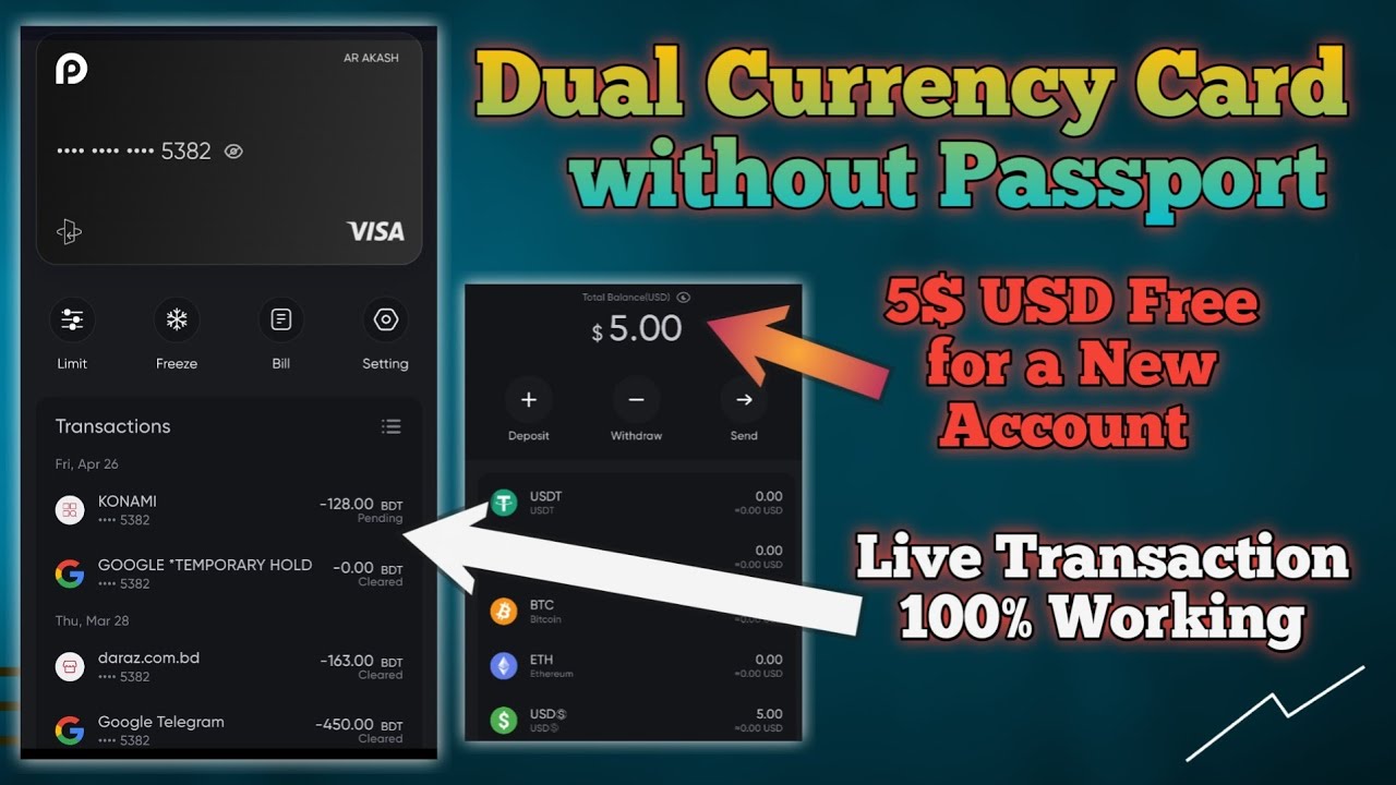 Dual Currency VISA Virtual/Physical Card without Passport from ...