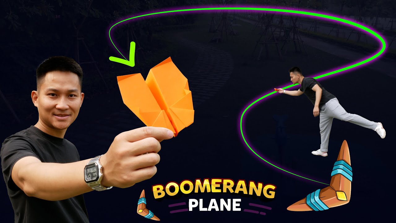 DIY paper airplane works like an easy boomerang. Paper Plane King - YouTube