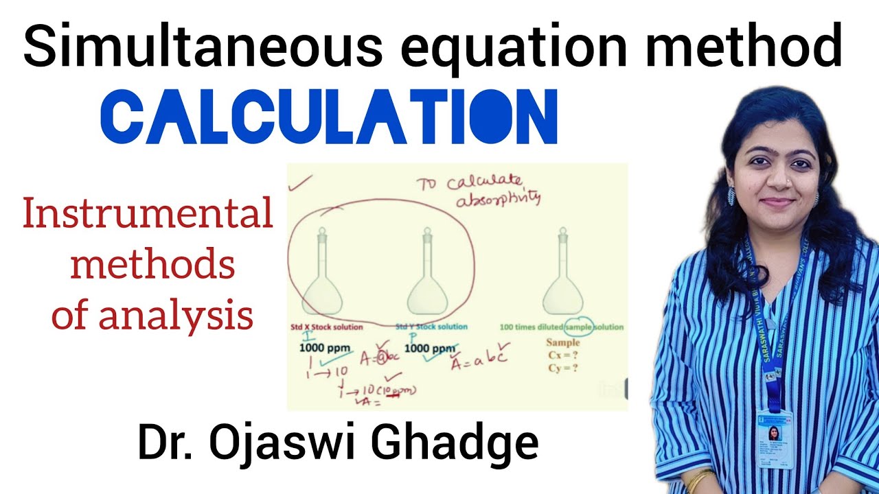 Calculation explained for Simultaneous equation method | Final Year B. Pharm Sem VII - YouTube