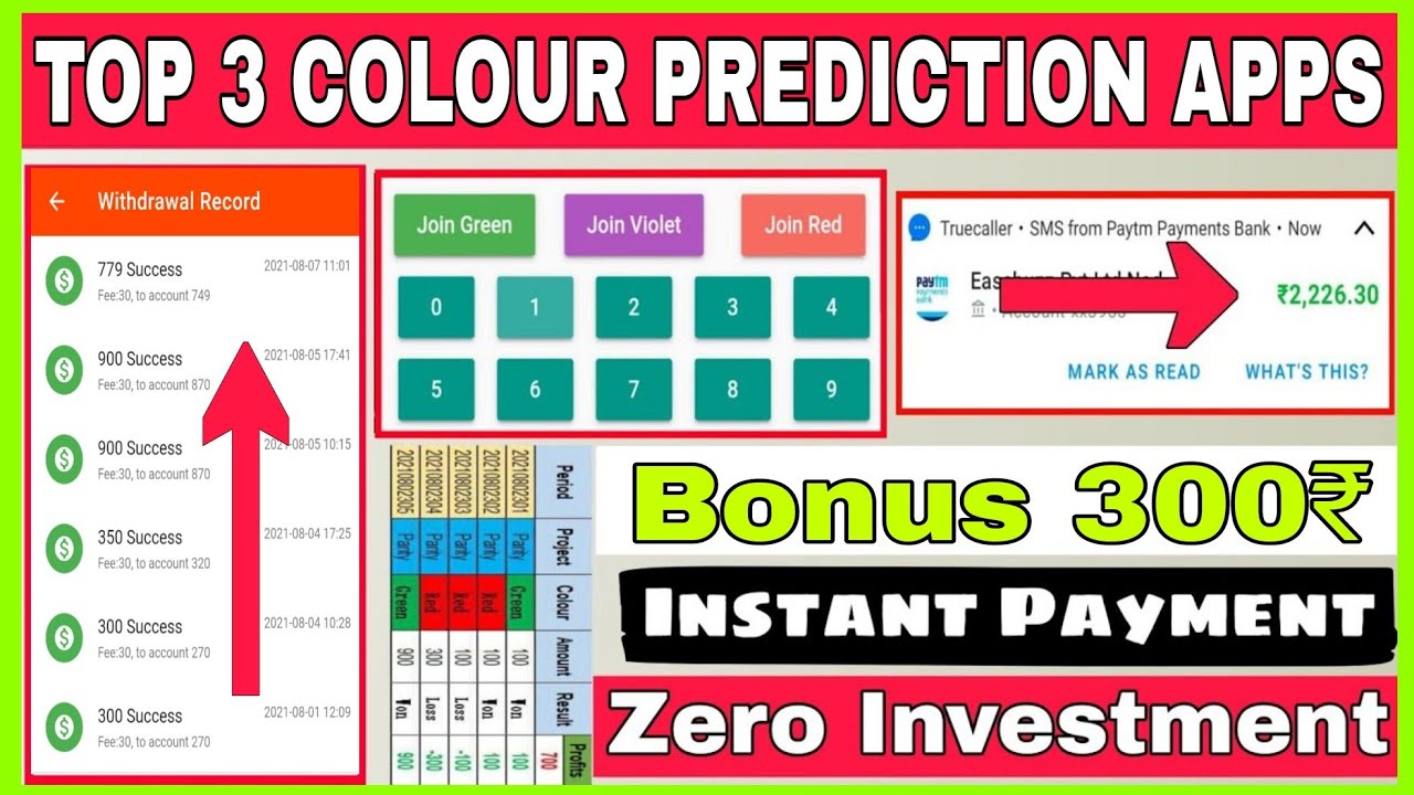 Top 3 Colour Prediction App | Sign Up Bonus 😂3009₹ | New Colour ...