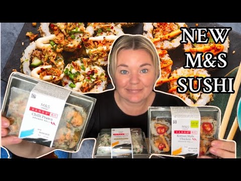 *NEW* M&S sushi flavours #mukbang #uk #sushi #foodie #caviar - YouTube