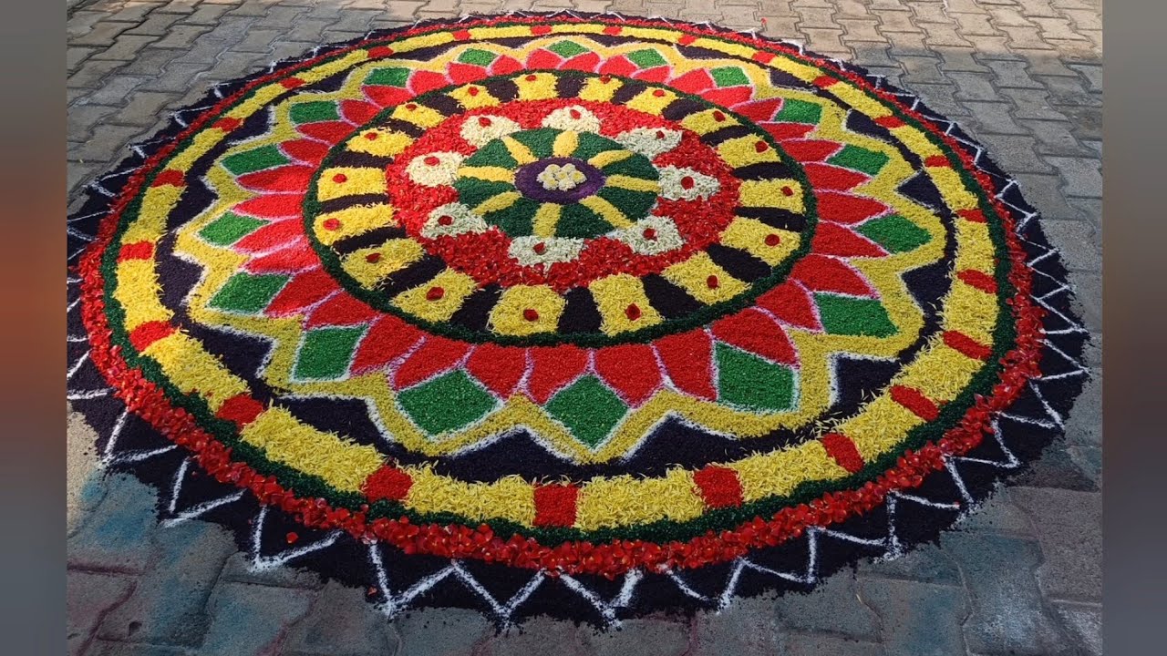 Festival Poo Kolam Designs | New year Kolam 2023 | Pongal poo kolam ...