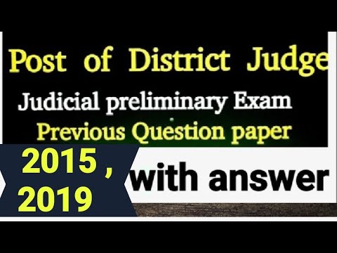 Post of District Judge - Judicial preliminary Exam- / Question paper ...