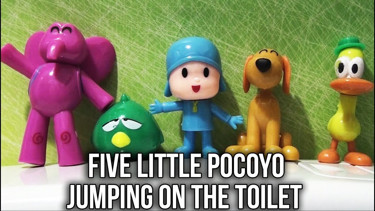 Five Little Pocoyo Jumping On The Toilet | Five Little Monkeys Jumping ...