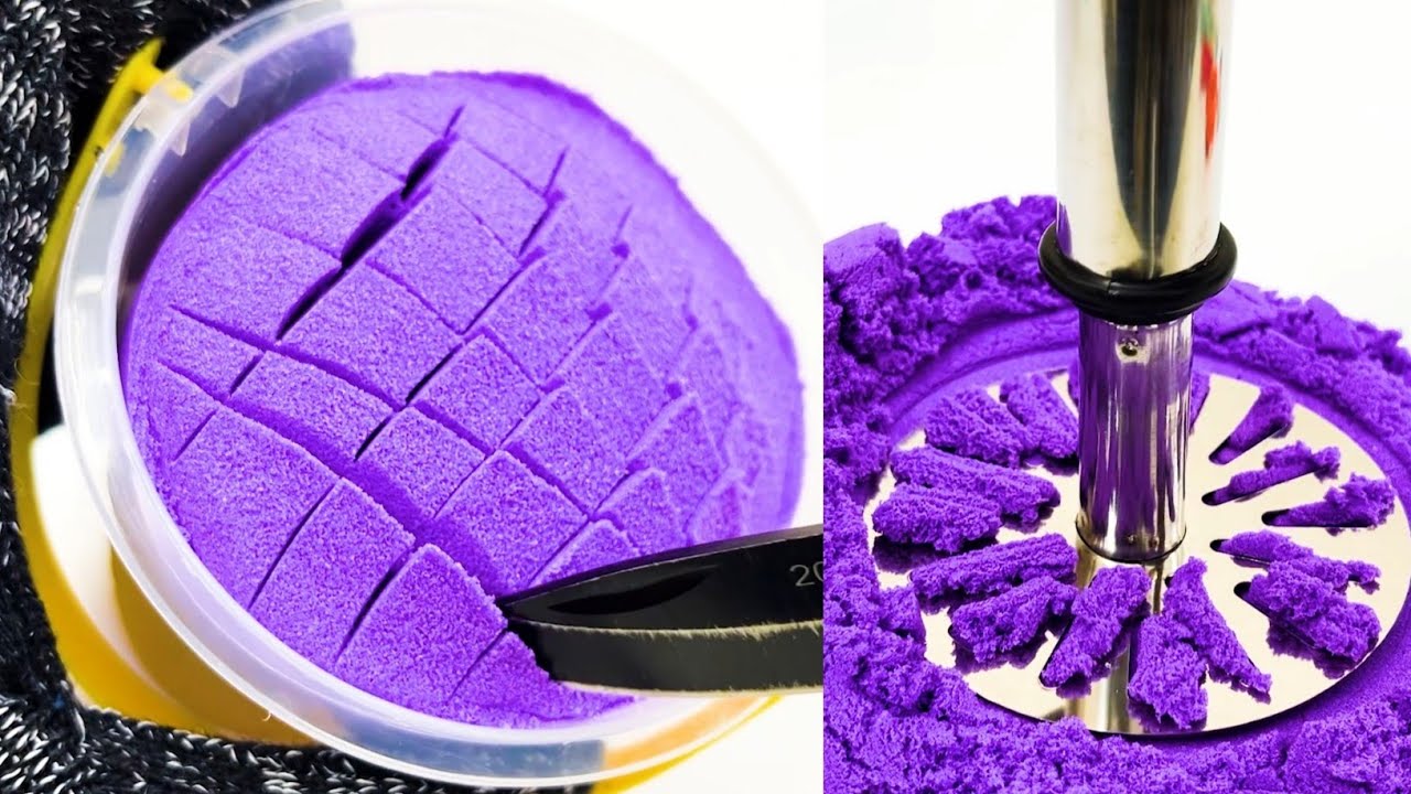 kinetic sand cutting video | very satisfying and relaxing sand cutting ...