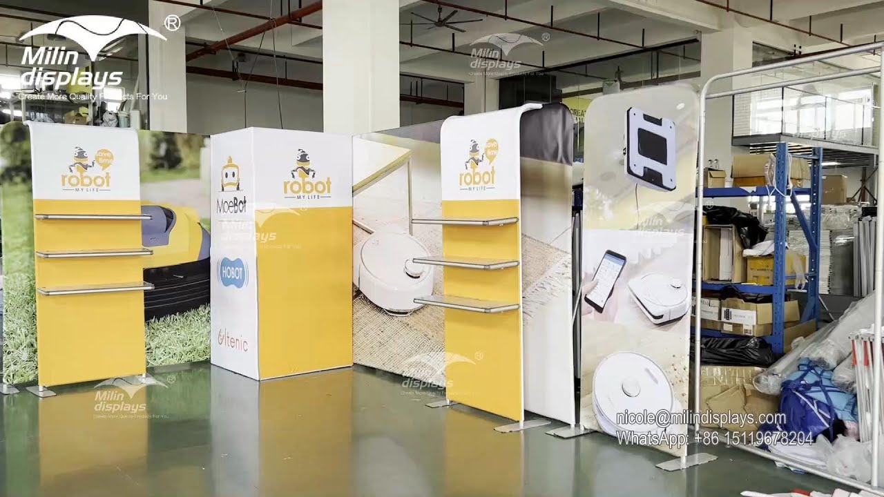 Portable exhibits booth with table, custom design aluminum tradeshow ...