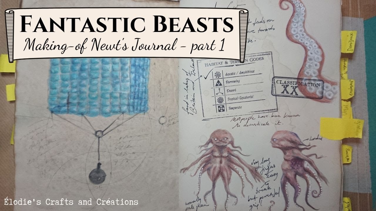 Part 1 FANTASTIC BEASTS - Newt Scamander's journal with painted ...