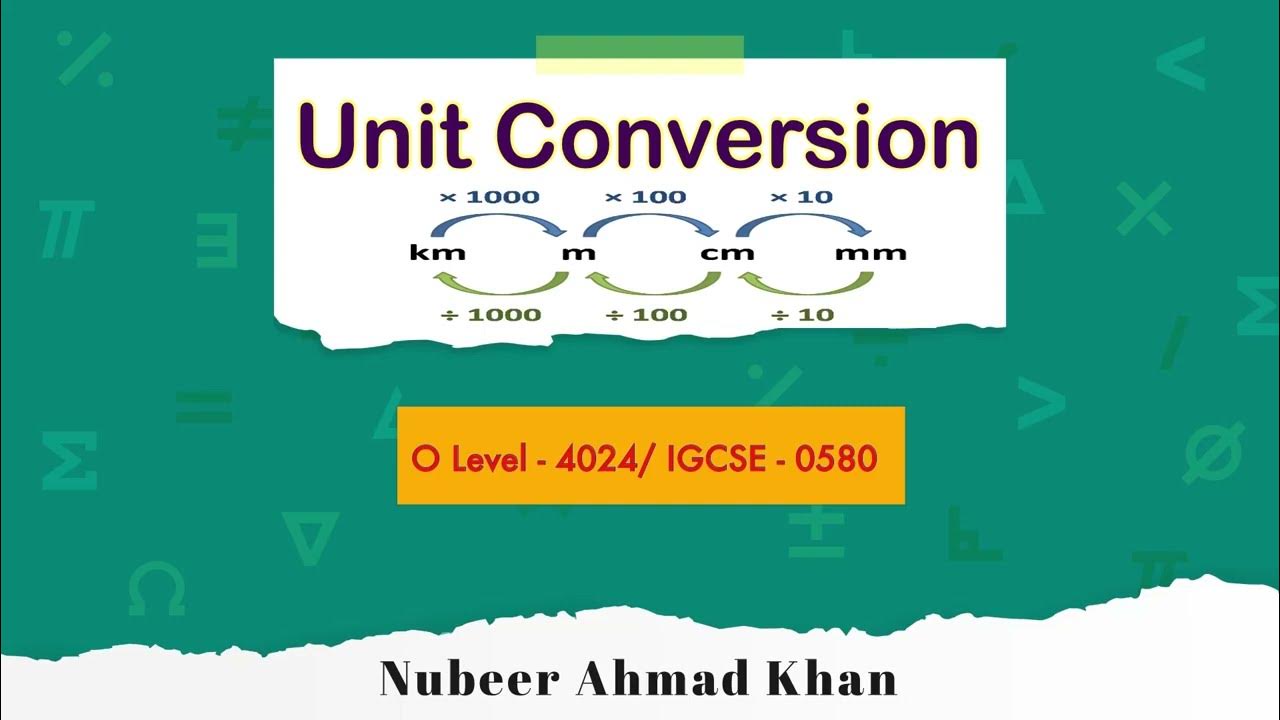 Unit Conversion | O Level (4024) | IGCSE (0580) | Nubeer - YouTube