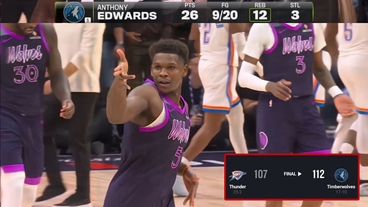 Anthony Edwards clutch performance against OKC! | Highlights - YouTube