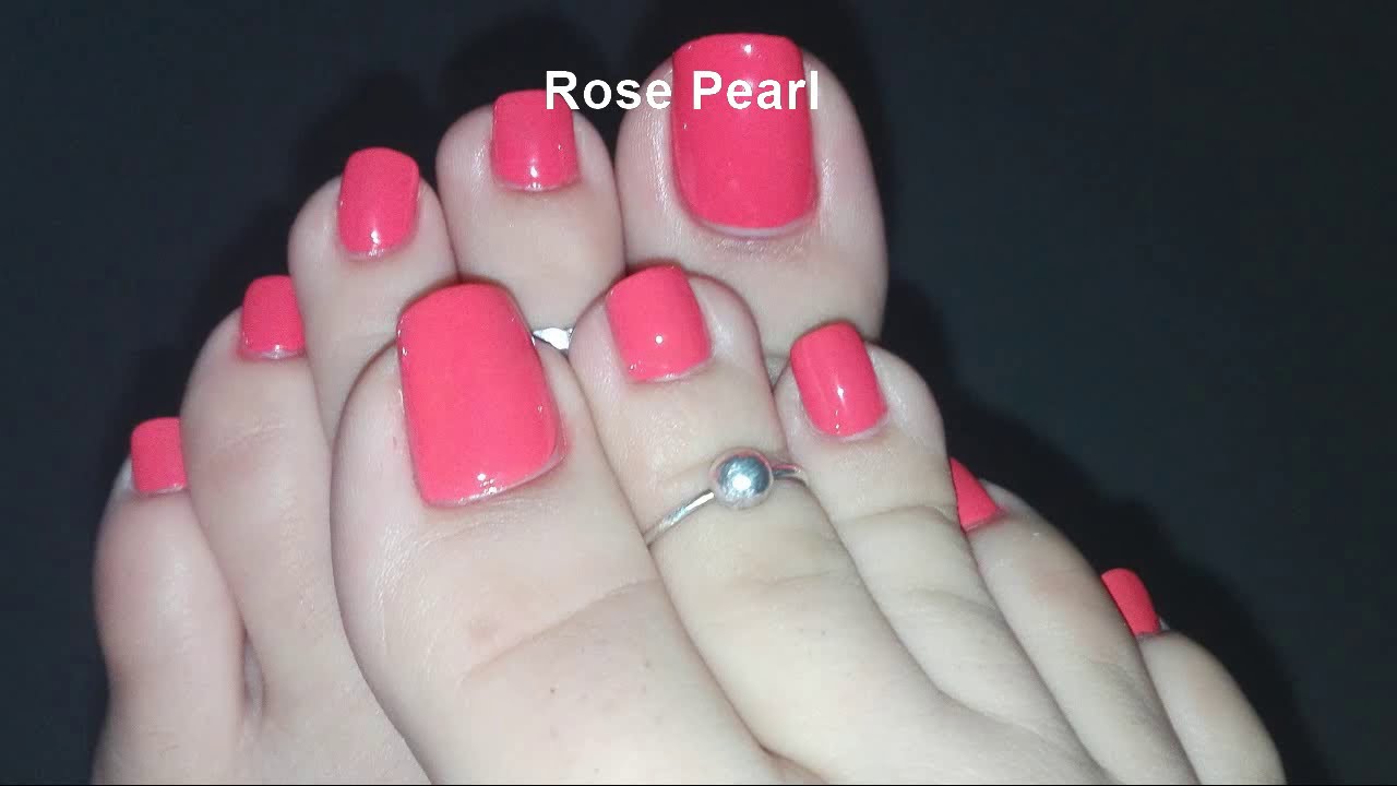 Painting My Toe Nails Orange- Fall Pedicure Tutorial | Rose Pearl - YouTube