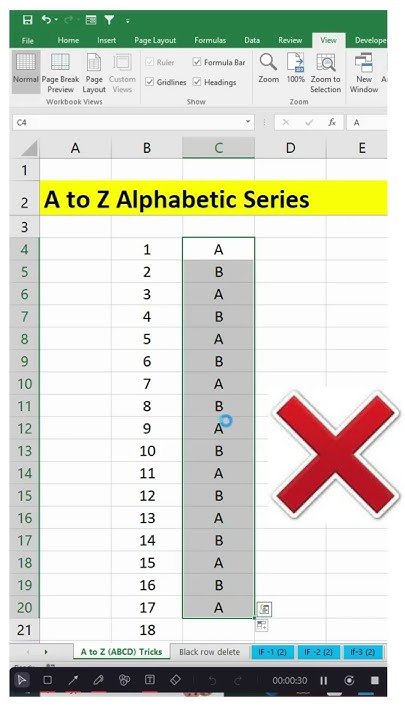 A to Z Alphabetic Series in Excel Tricks #shorts #shortvideo #trandingshorts #tricks #newshorts ...