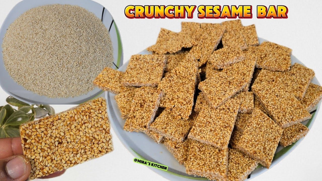 How to make Crunchy Sesame Bar /Sesame Seed Candy with just 2 ...