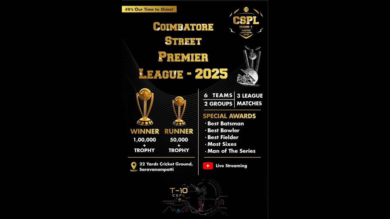 CSPL SEASON 1 | DAY 2 LIVE | COIMBATORE STREET PREMIER LEAGUE | # ...