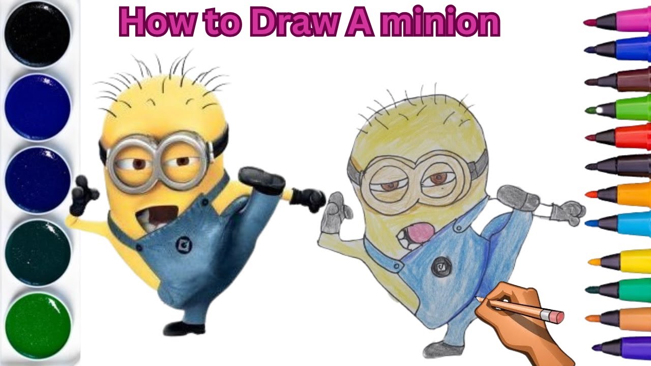 How To Draw A Cute Minion From Despicable Me 4 - YouTube