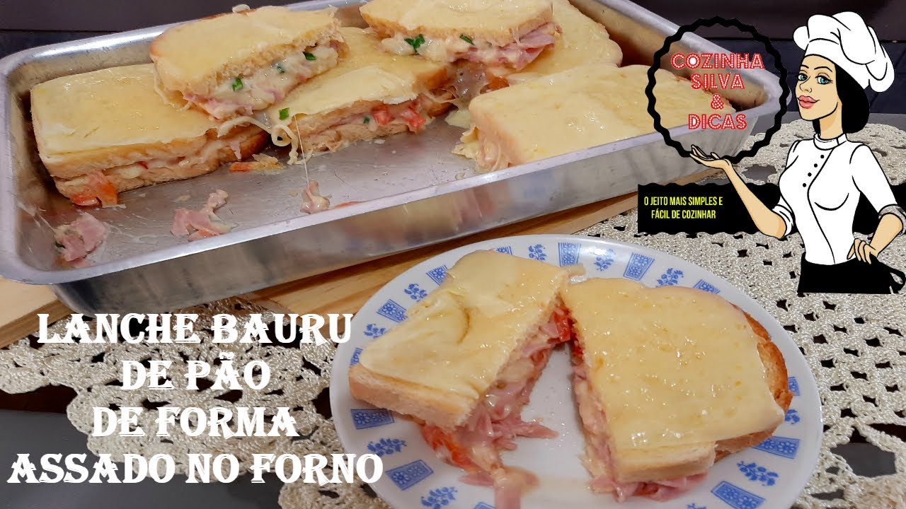 Receita de Como Fazer Bauru ou Lanche de Pão de Forma Assado no Forno ...