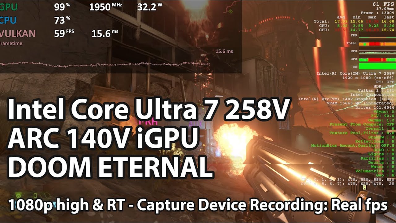 AMD in Danger? Doom Eternal on Intel Ultra 7 258V 140V iGPU runs great ...