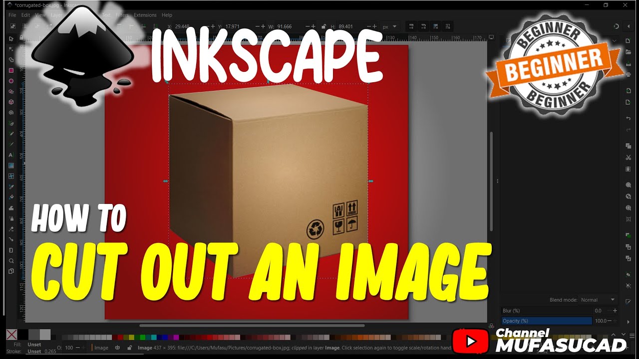 Inkscape How To Cut Out An Image - YouTube