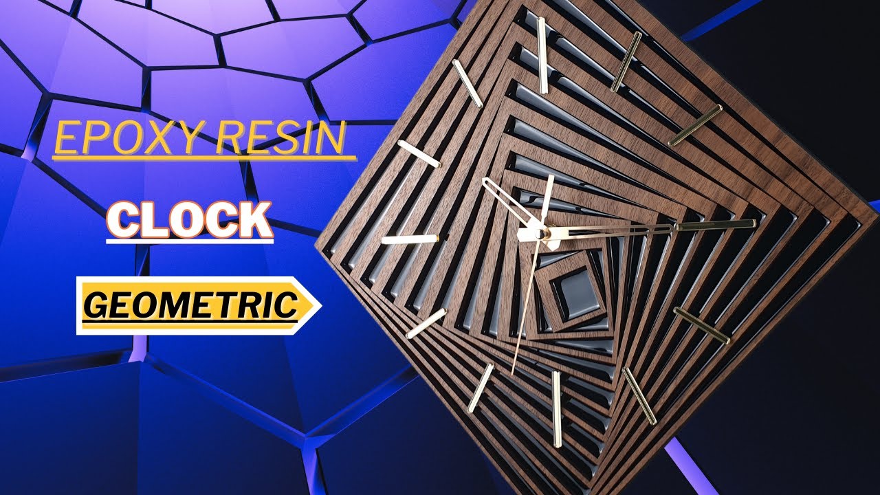 Geometric Walnut and Epoxy Resin Clock –made with xTool p2 - YouTube