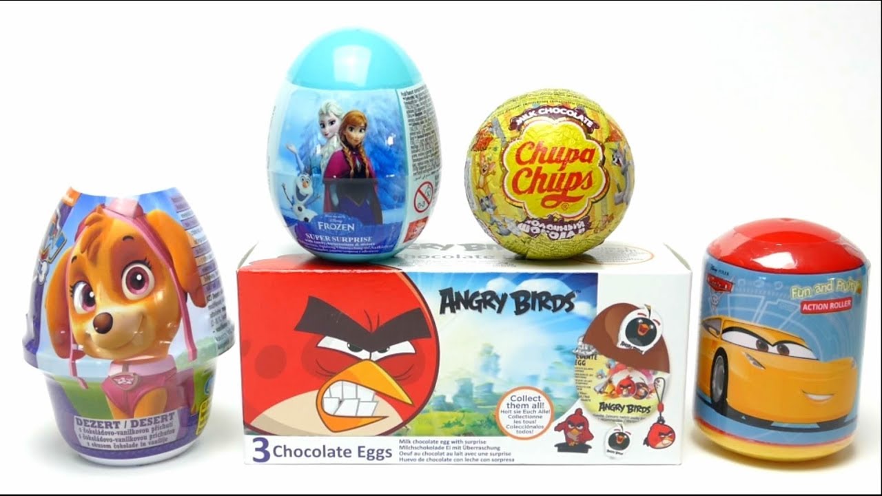 Chupa Chups Chocolate Ball Surprise Egg Angry Bird and Paw Patrol ...