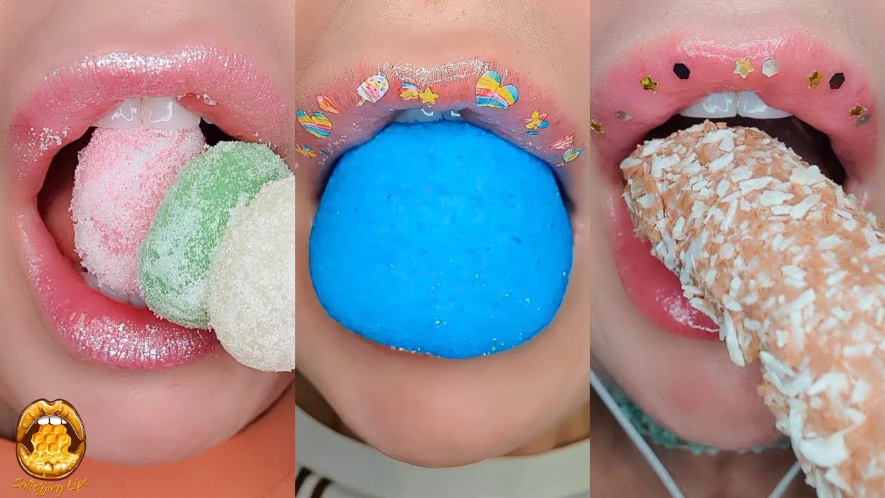 10 Minutes For Sleep Relax Satisfying ASMR Eating MOCHI | MARSHMALLOW ...