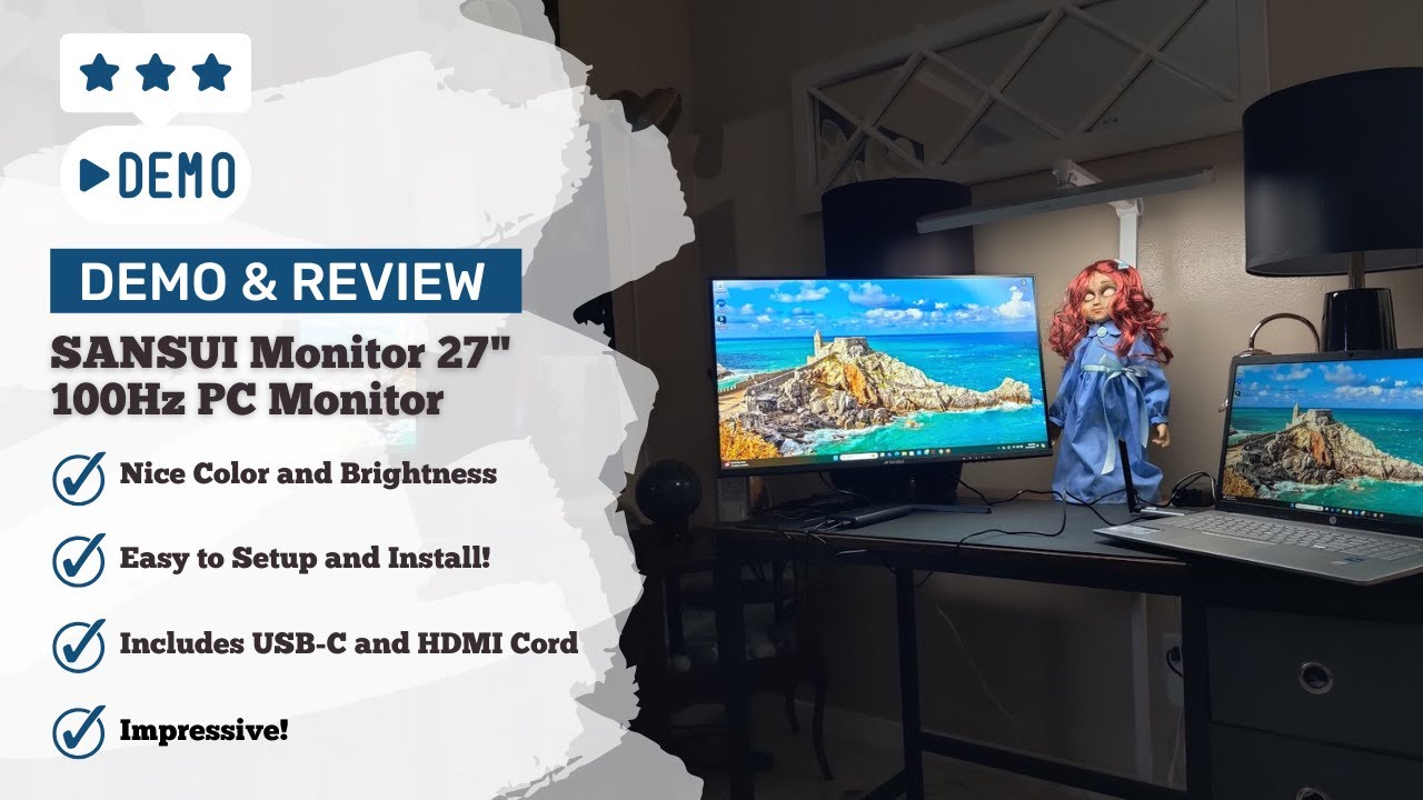 Demo and Review - SANSUI Monitor 27-inch 100Hz PC Monitor - YouTube