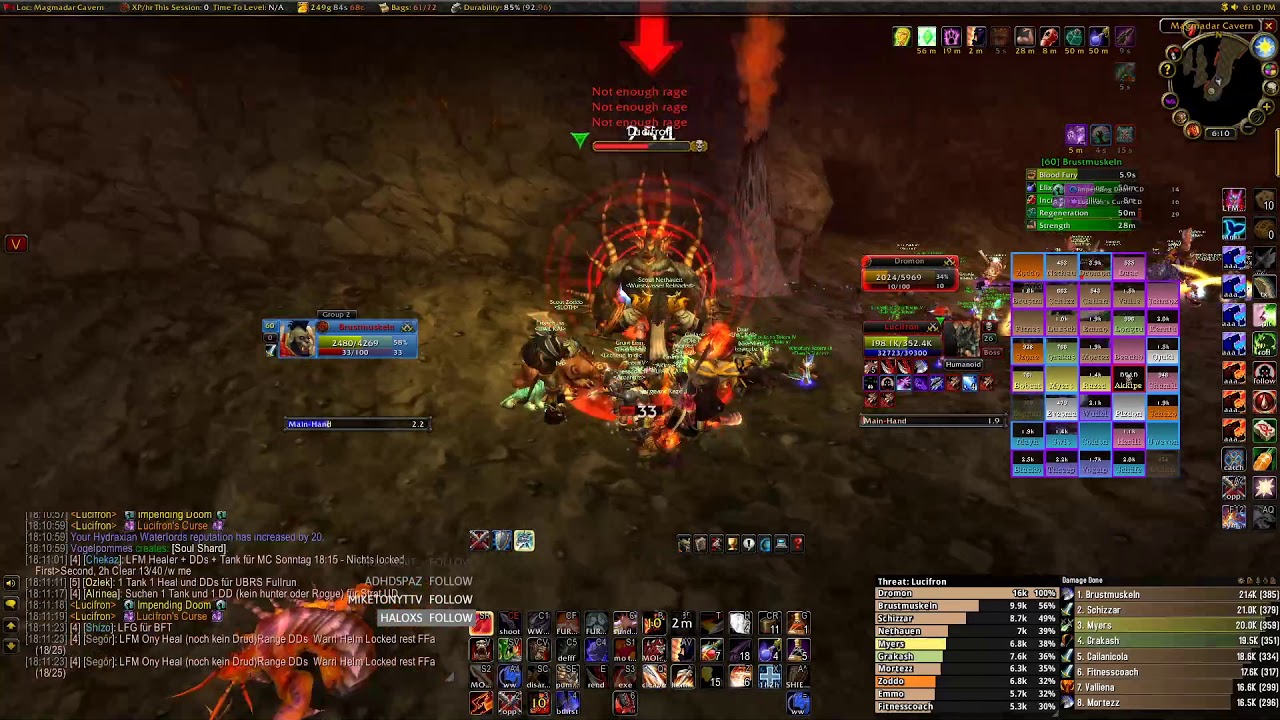 Venoxis MS Warrior vs. Lucifron MC PUG - YouTube