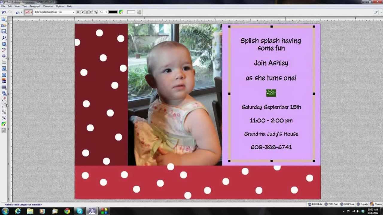 PE PRO - Creating a Custom Designed Birthday Invitation - YouTube