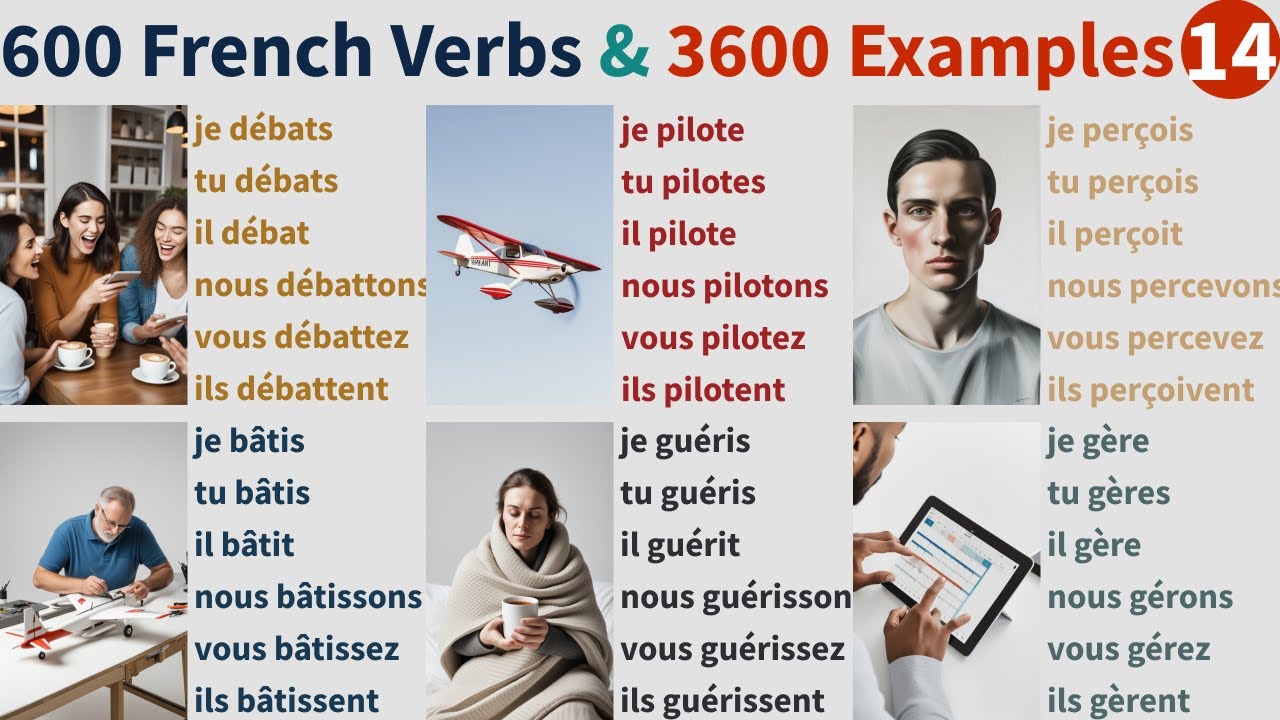 600 French Verbs conjugations & daily Sentence Examples & pictures ...