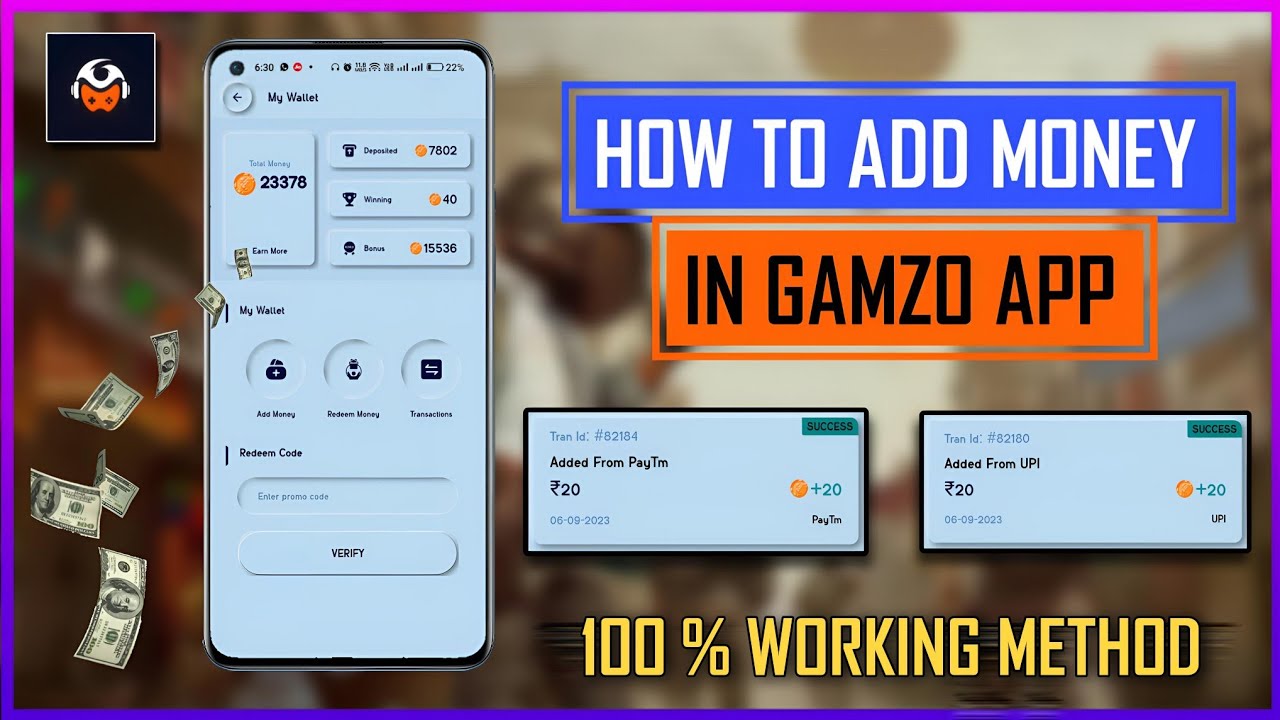 How to Add Money in GamZo App in just 2 Minutes || GamZo app ke wallet ...