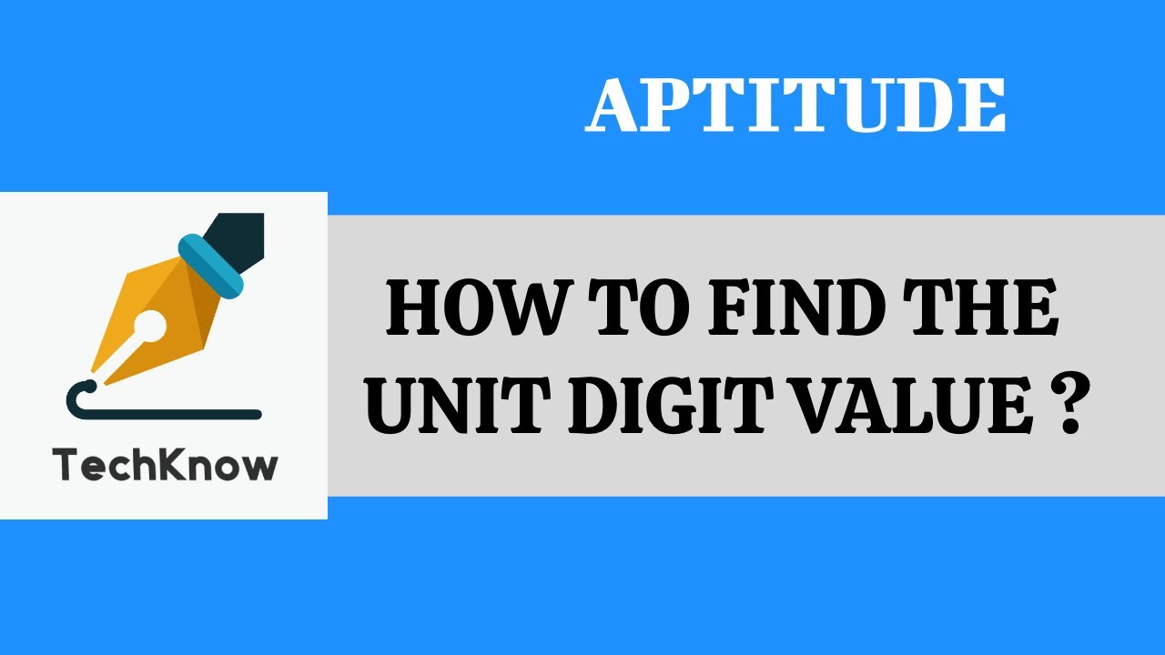 Unit digit value | Aptitude | Numbers | Powers - YouTube