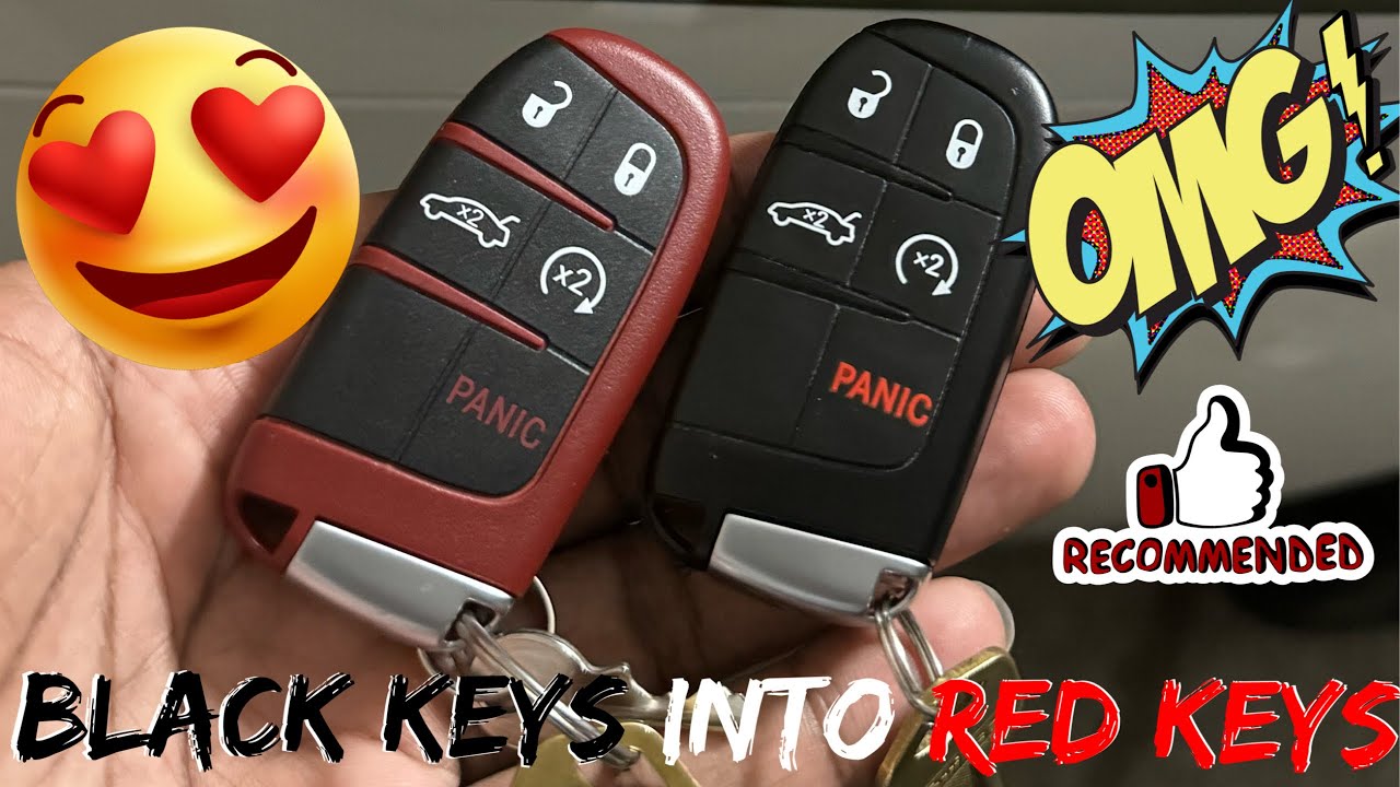 Upgrade from black keys to RED KEYS of any DODGE - YouTube