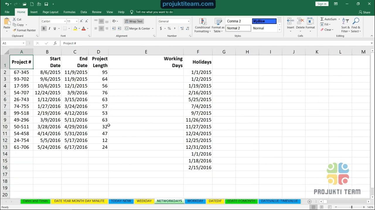 Microsoft Excel 2019 Bangla Tutorial 34 - Weekday-Networkday - YouTube