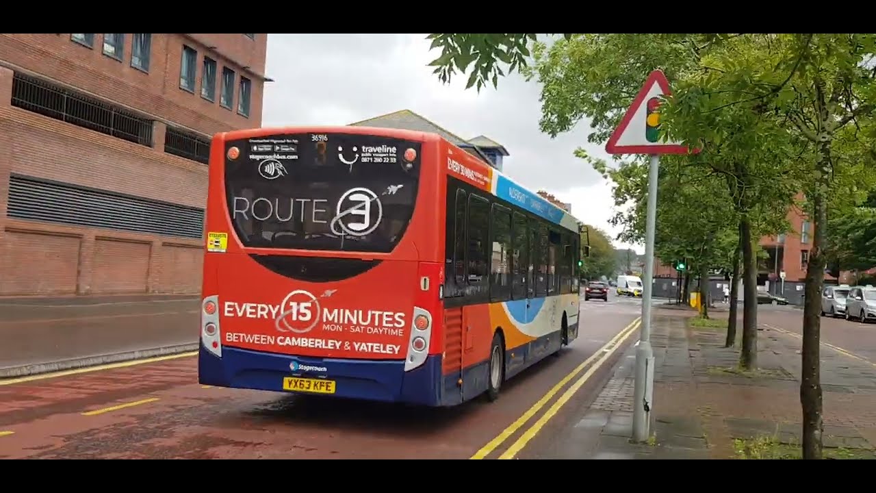 Here is the stagecoach bus 36916 on the number 3 in Camberley with the ...