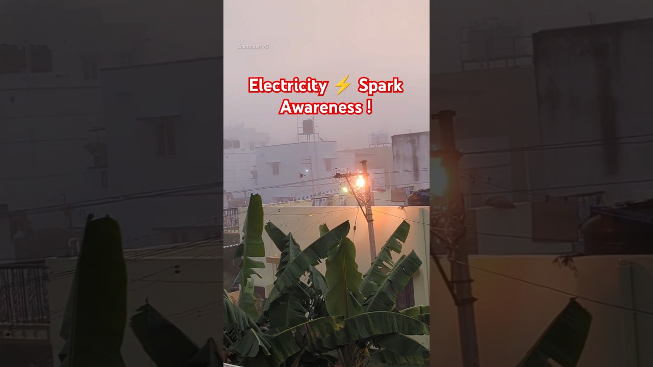 Electric Spark from pole!⚡ #current #electricity #electrical #eee # ...