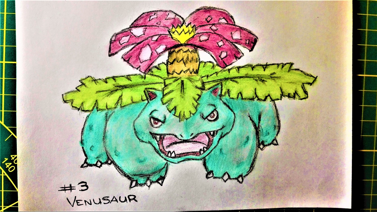 Pokemon How To Draw #3 VENUSAUR - YouTube