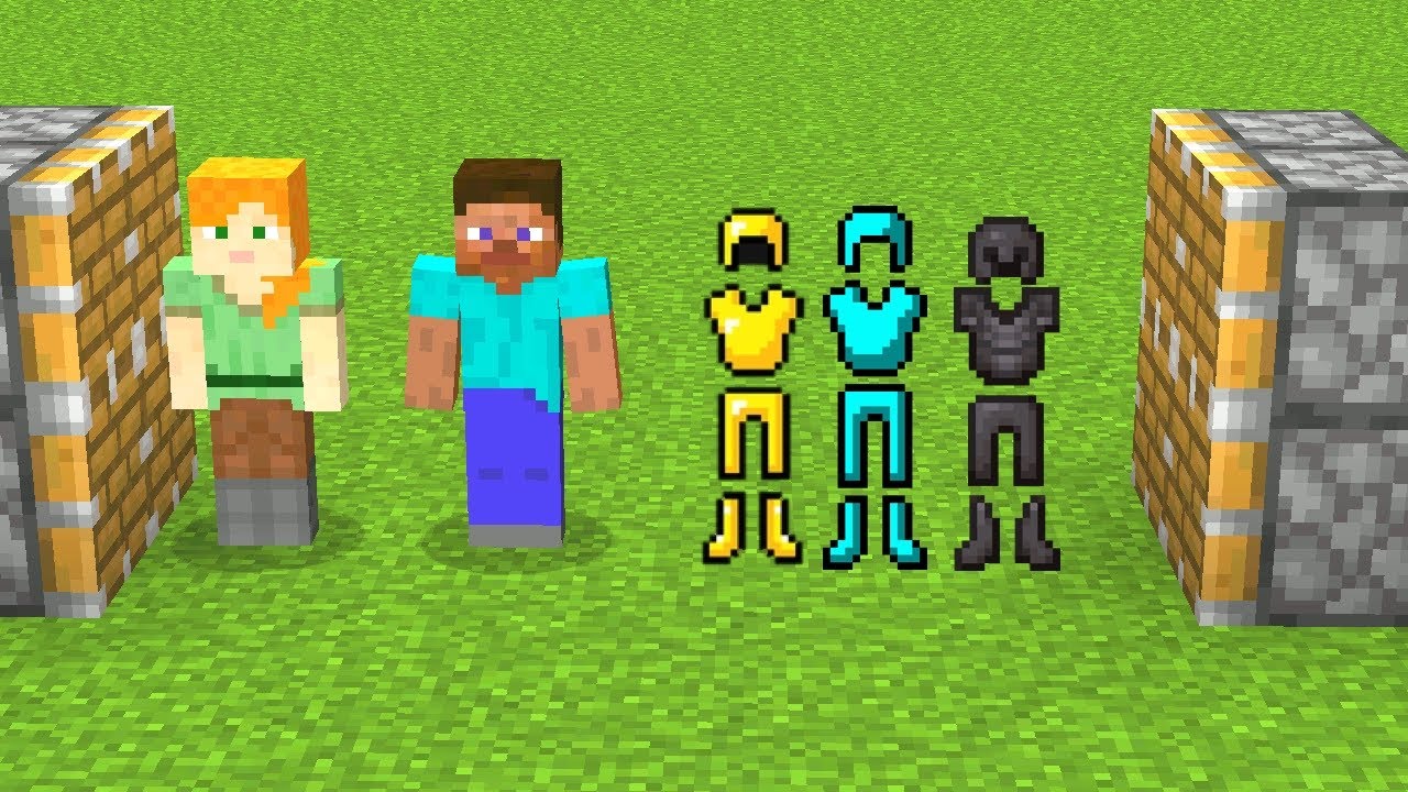 steve + alex + all minecraft armor = ??? - YouTube