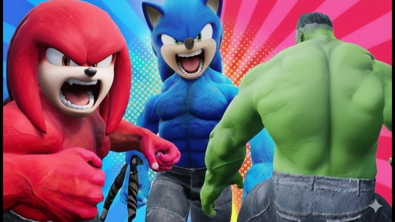 Hulk vs Monster Sonic and Monster knuckles | Hulk angry with Monsters ...