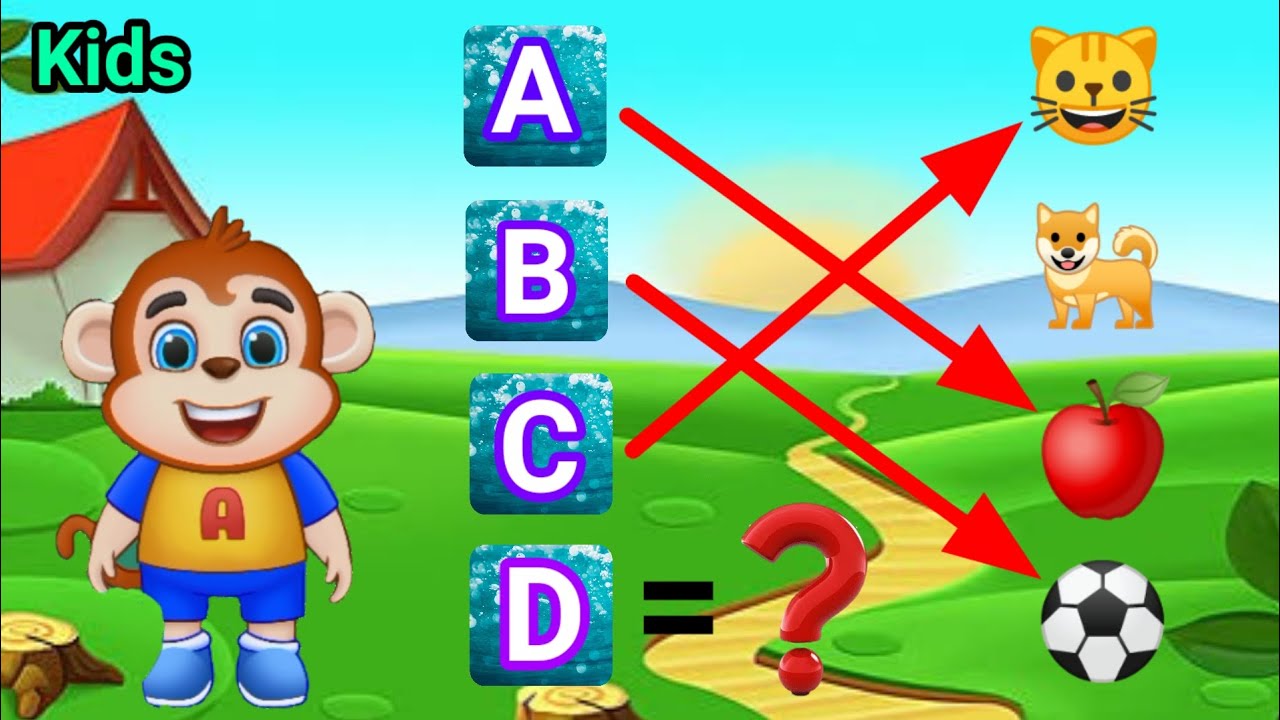 Match the right pairs || abcd matching || lkg class worksheet || match ...