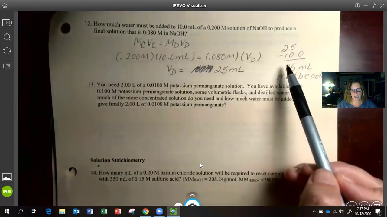 Solutions Dilutions and Stoich - YouTube