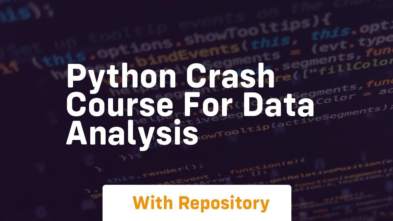 python crash course for data analysis - YouTube