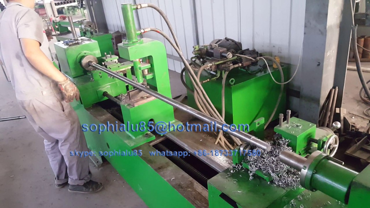 conveyor roller shaft circlip grooving machine - YouTube