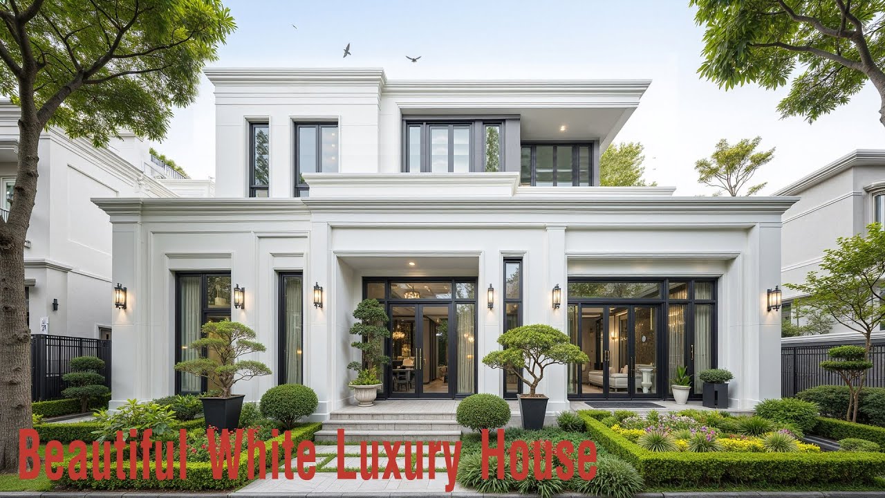 Beautiful White Luxury House - YouTube