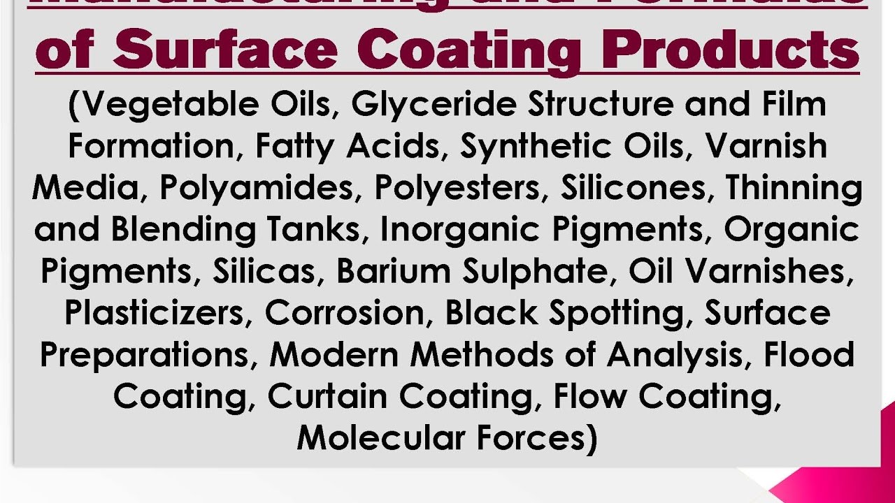 Manufacturing and Formations of Surface Coating products. - YouTube