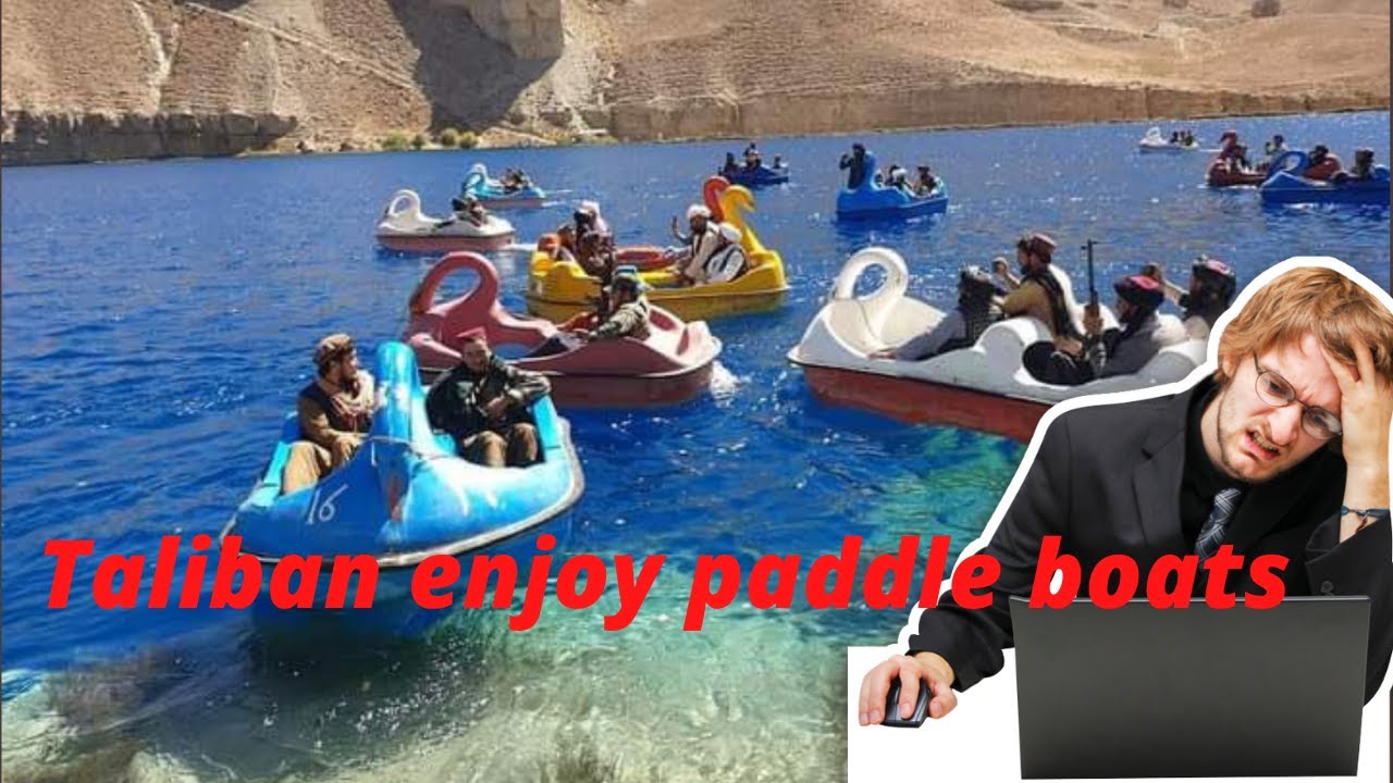 Taliban enjoy paddle boats - YouTube